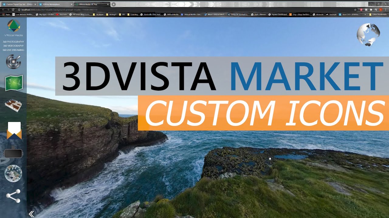 3DVista Market 360 VR Virtual Tour Buttons Caps Custom Assets - YouTube