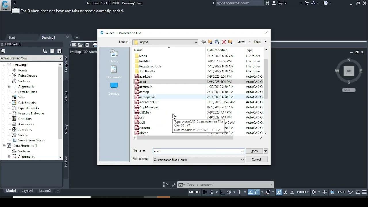 [FIXED] Ribbon does not have any tabs or panels currently loaded | CIVIL 3D PROBLEM - YouTube