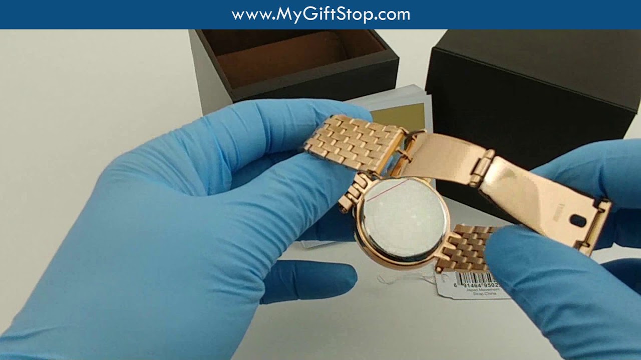 Michael Kors MK3192 Darci Glitz Women's Rose Gold Steel Watch Video ...