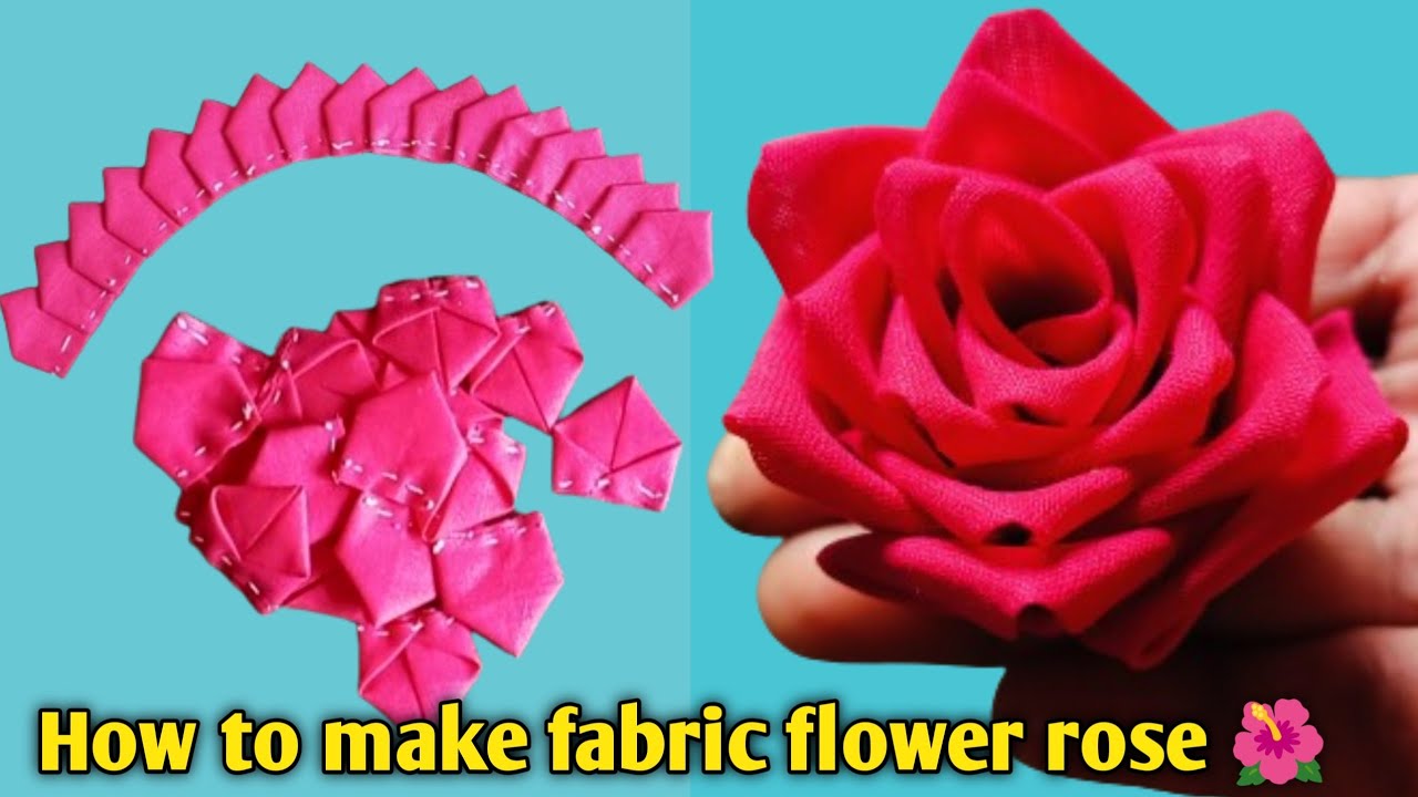 Diy:How to make an adorable fabric rose flower/fabric rose flower ...