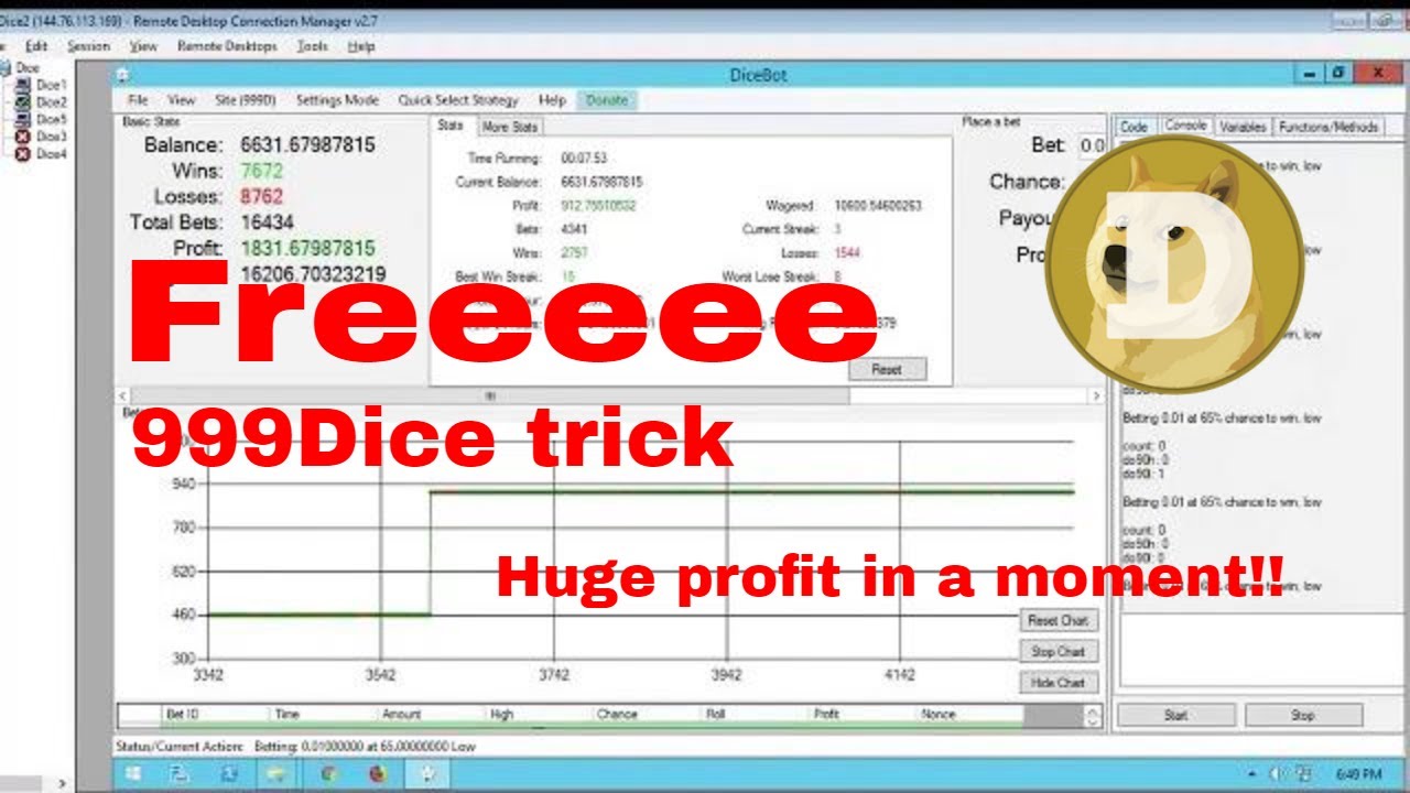 New 999dice trick - Script V11 - All in Opportunity - Dicebot free ...