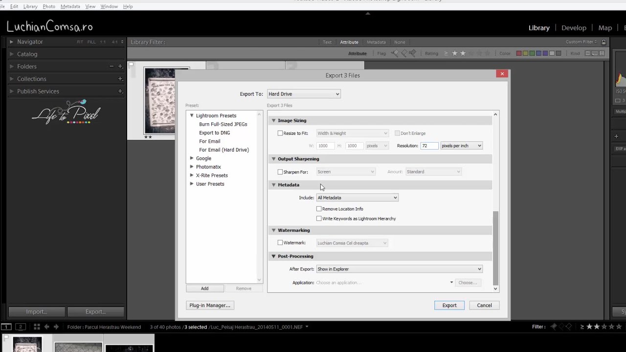Tutorial Lightroom - Exportul imaginilor & crearea fisierelor Slideshow ...