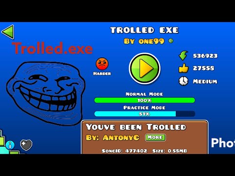 Playing trolled exe on geometry dash on mobile (end triggered me) - YouTube
