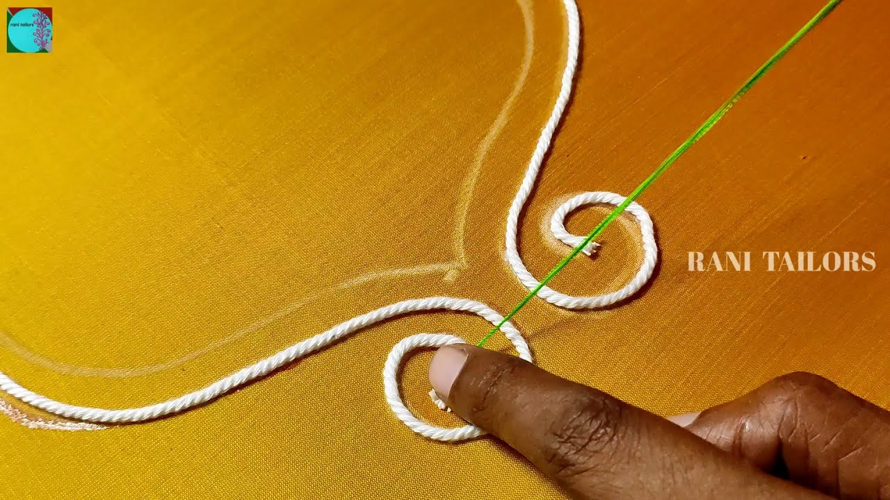 beautiful thread work using normal needle stitch - YouTube