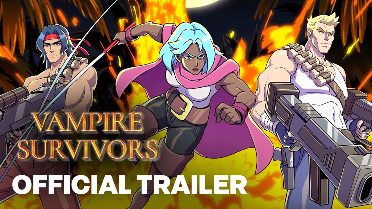 Vampire Survivors: Operation Guns DLC feat. Contra Animated Trailer ...