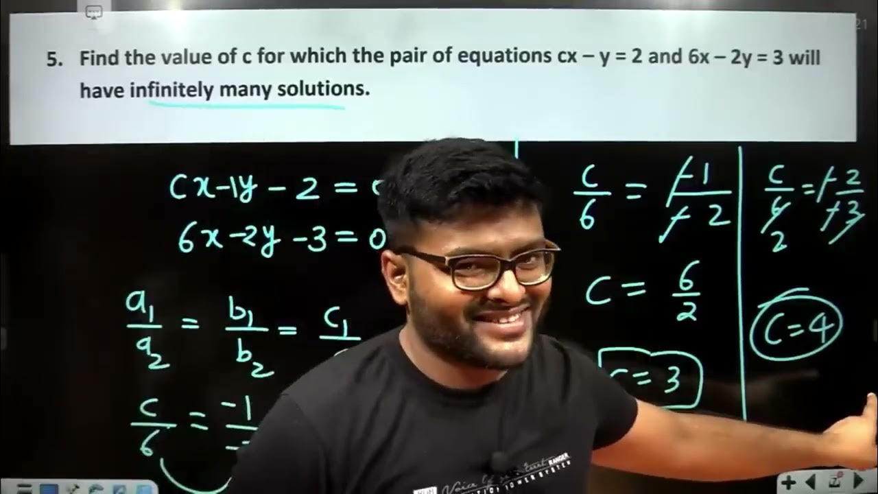 find-the-value-of-c-for-which-the-pair-of-equations-cx-y-2-and-6x