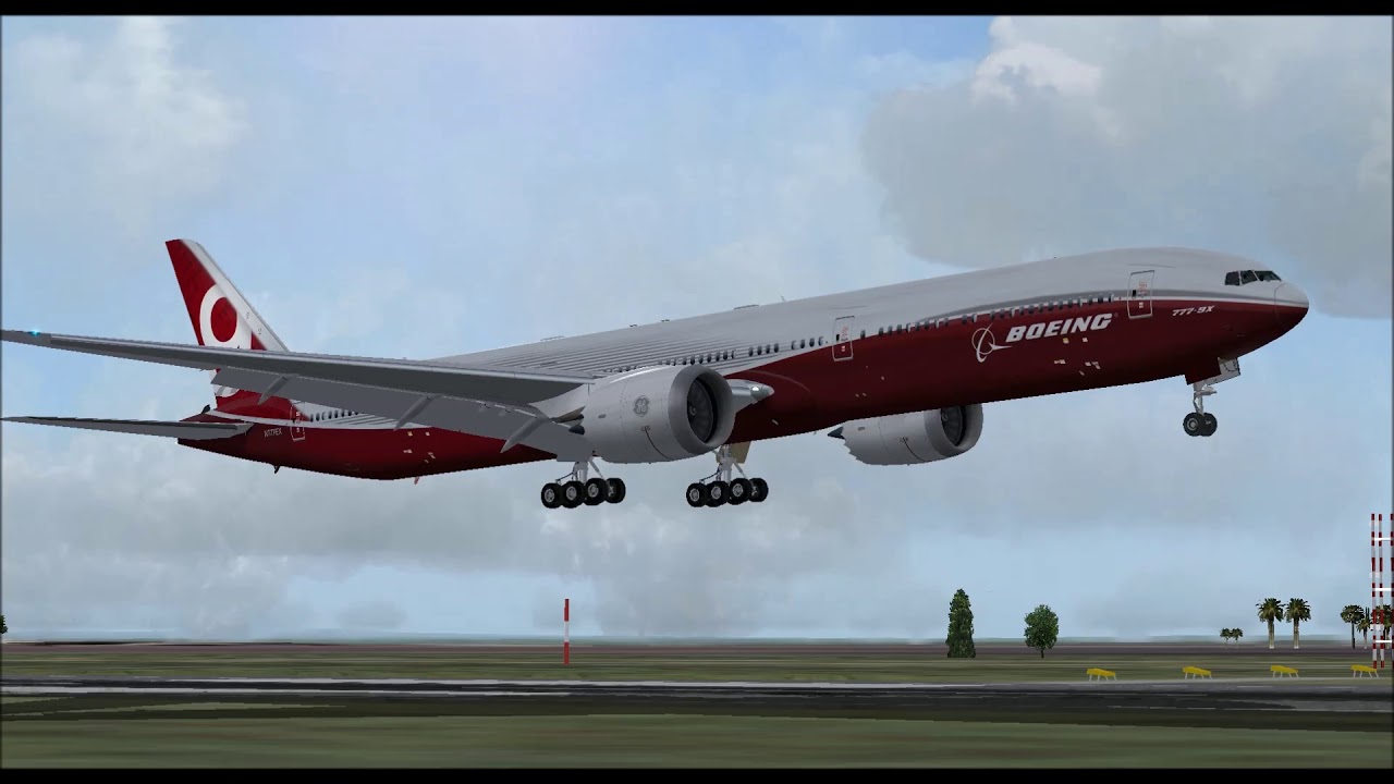 BOEING 777 9X BOEING LAUNCH COLORS LANDING AT LISBOA INTL AIRPORT FS9 ...