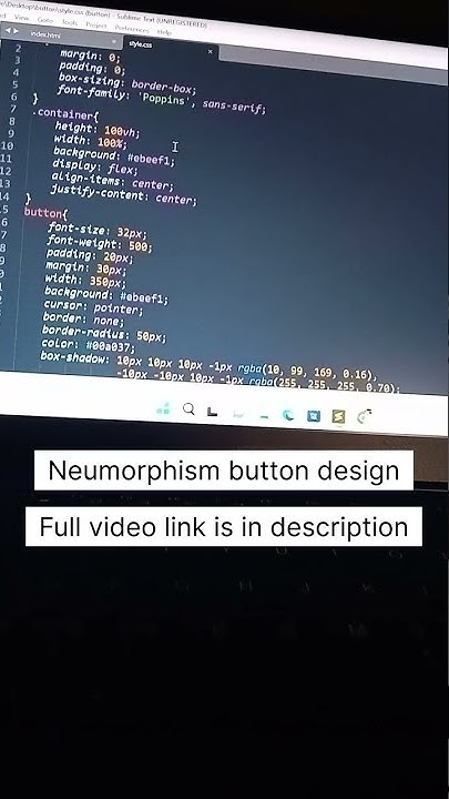 Neumorphism Button Design Using Html And Css Webdesign Webdevelopment Html Css Shorts