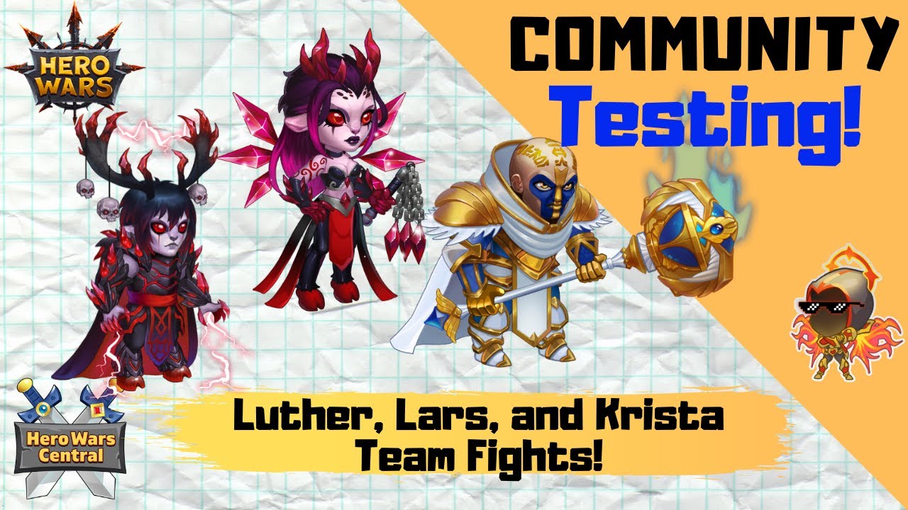 Hero Wars | Lars Krista and Luther Max Testing! - YouTube