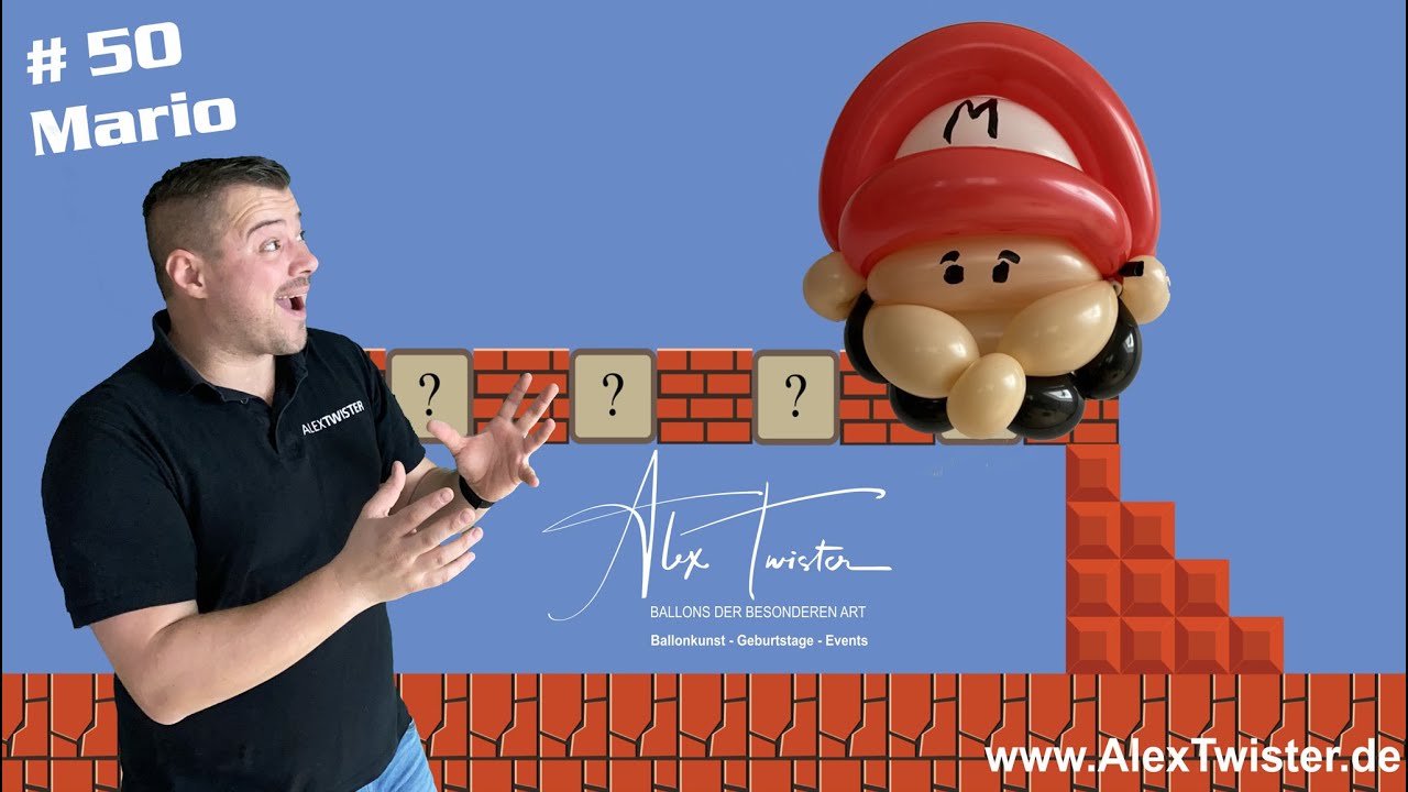 Ciao Mario! Ballonmodellage Anleitung Mario # 50 - Balloon Twisting ...