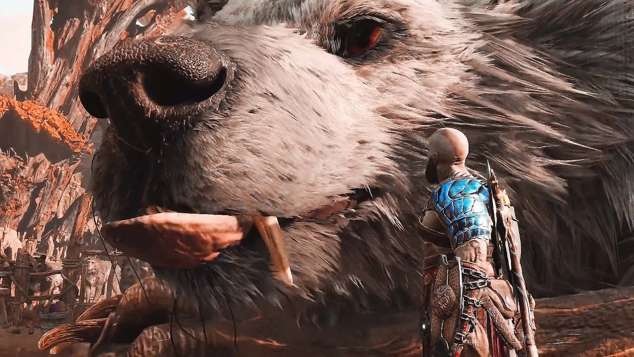 Fenrir Cutest Moments - God of War Ragnarök All Giant Fenrir Cutscenes ...