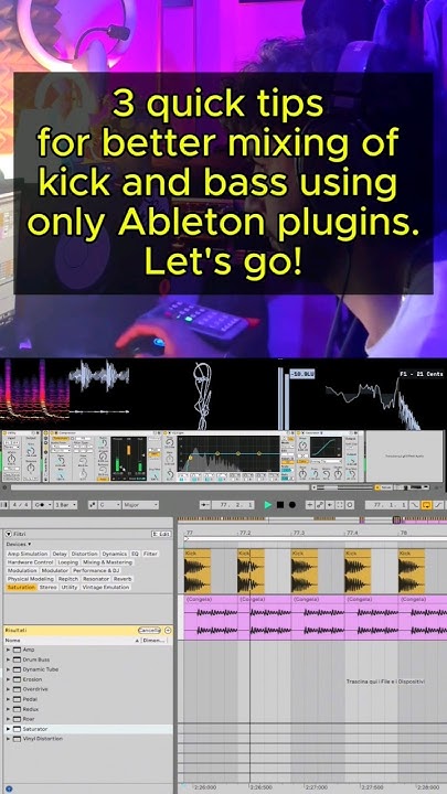 3 quick tips for better mixing of kick and bass using only Ableton plugins.🕺#MusicProduction ...