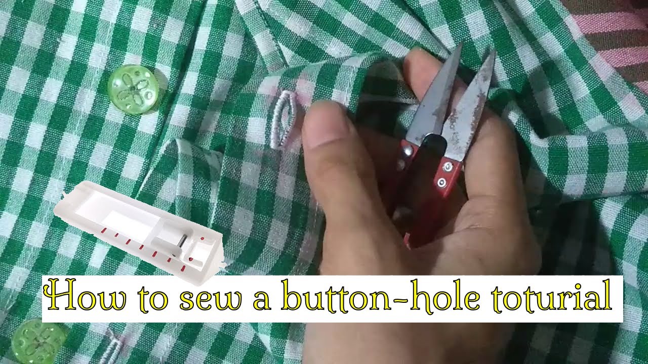 How to sew a button-hole using buttonhole foot step by step - YouTube