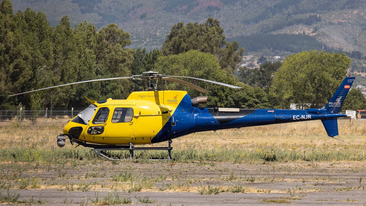 Airbus H125 " Pegasus Aviacion " Taking off from Angol Aerodrome - YouTube