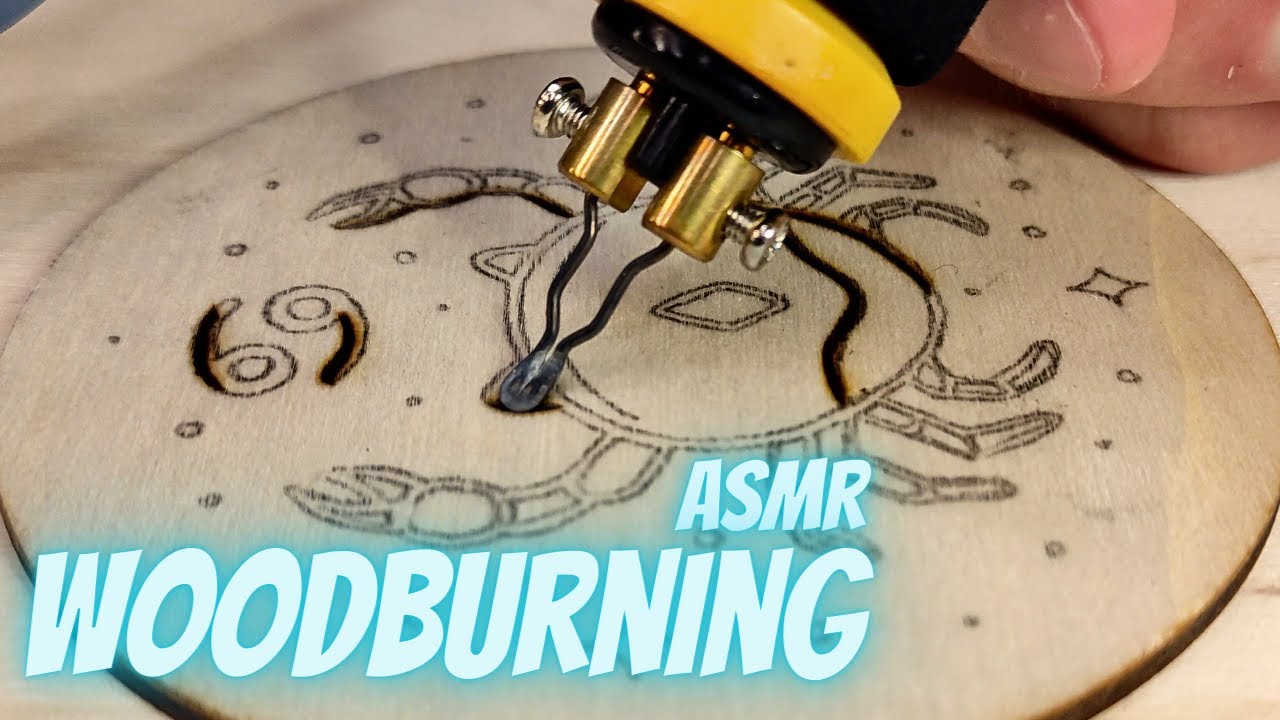 ASMR ♋ CANCER ZODIAC 🦀 WOODBURNING art pyrography - YouTube