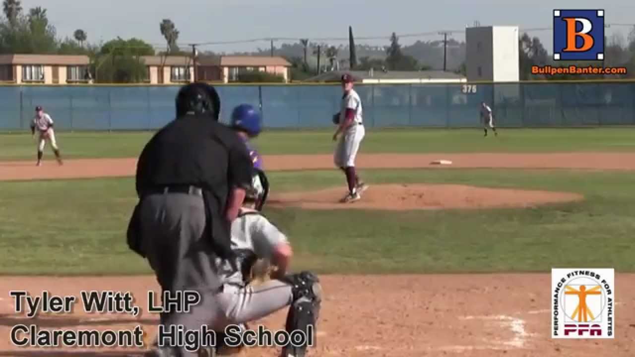 TYLER WITT PROSPECT VIDEO, LHP, CLAREMONT HIGH SCHOOL - YouTube
