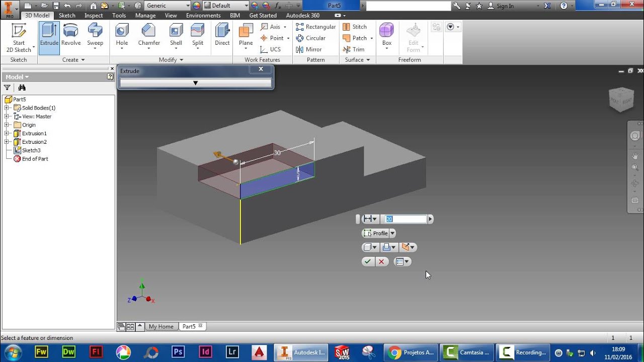 Inventor 2015 - Aula 01 2016 - Exercício básico - YouTube