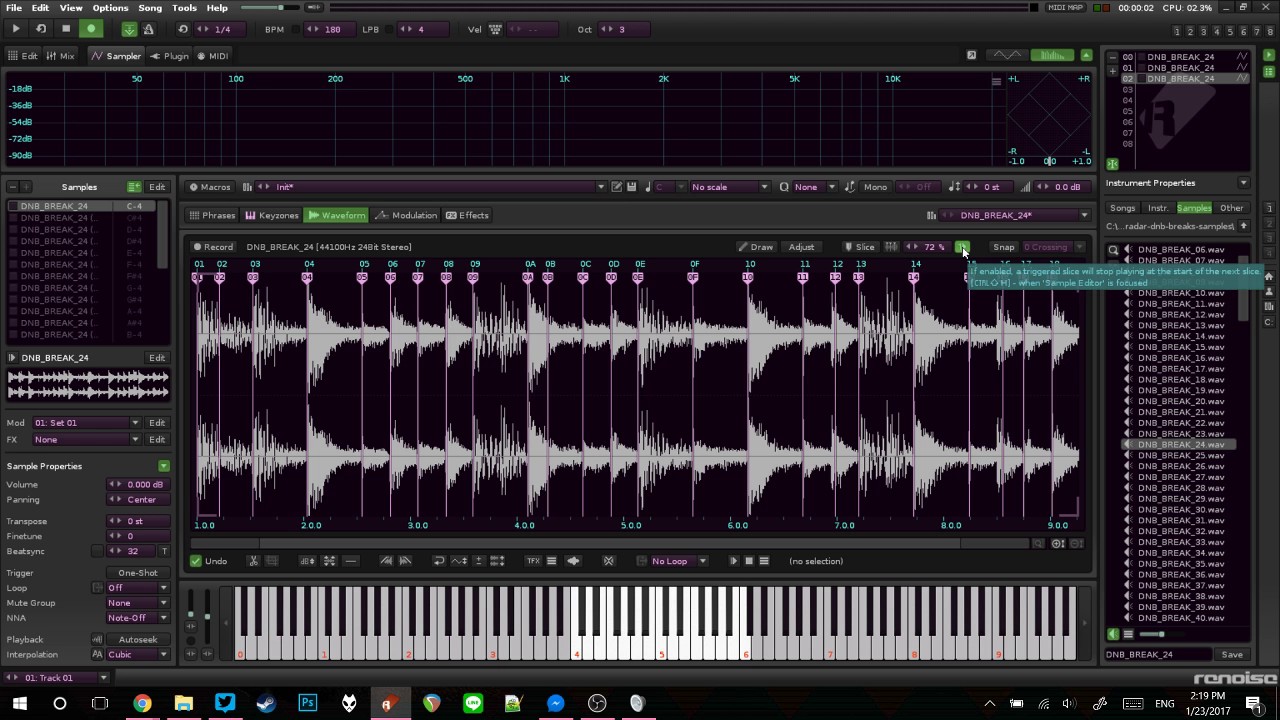 Two Methods of Sample Slicing in Renoise - YouTube