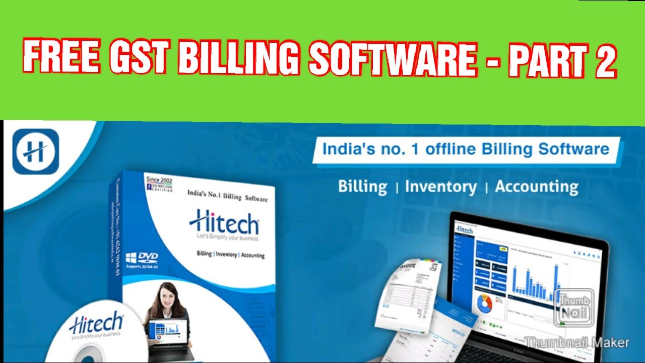 FREE GST BILLING SOFTWARE I PART -2 I HITECH I - YouTube