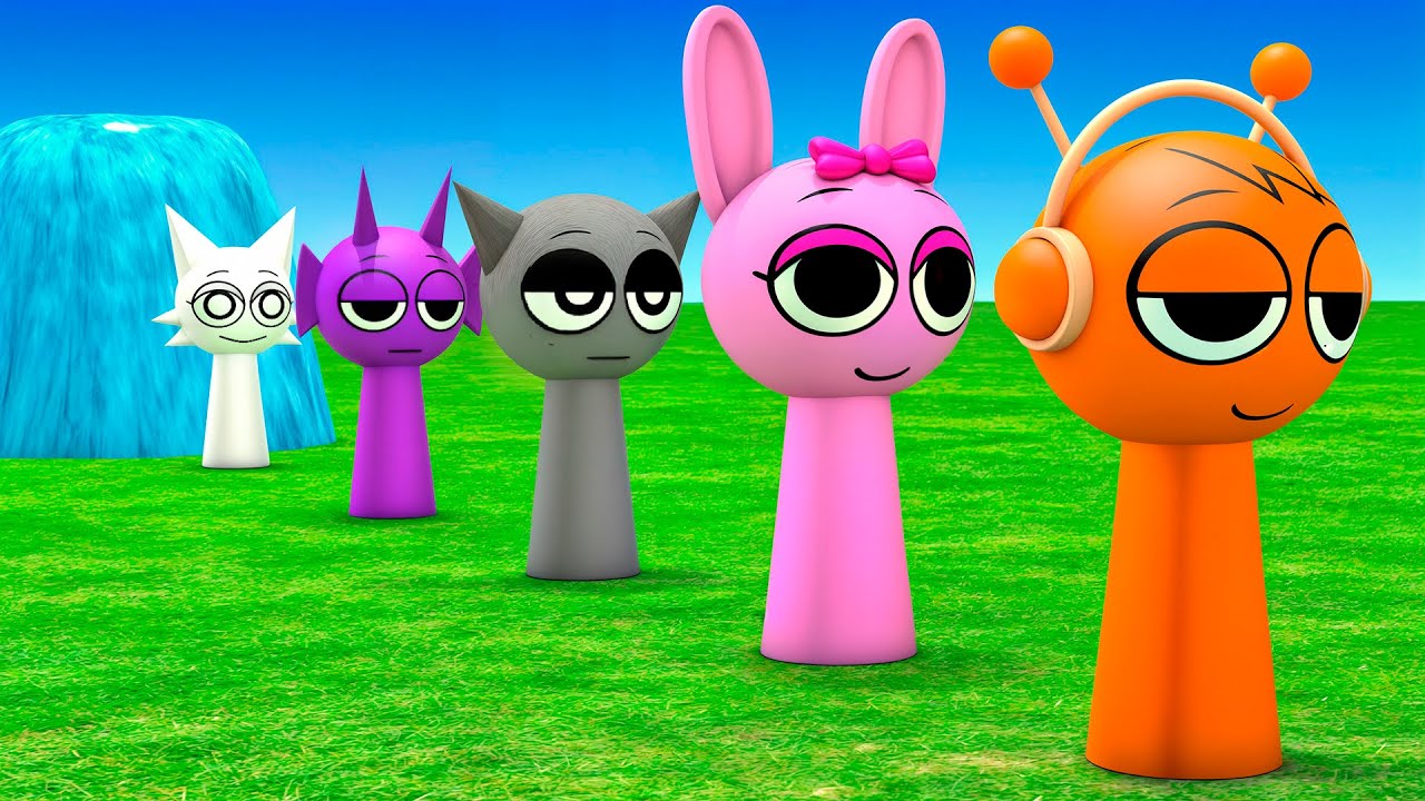 Paint Animals With 5 Incredibox Sprunki,Pinki,Oren,Gray,Wenda,Durple ...