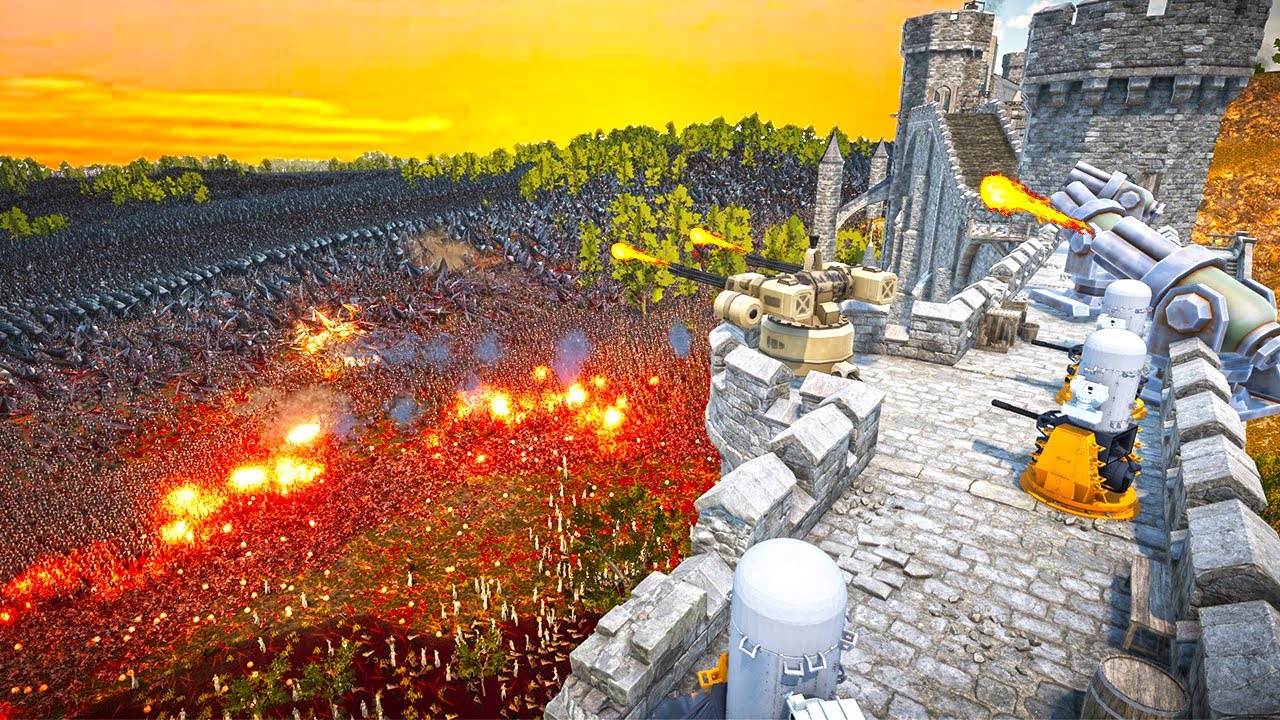 Turret Gatling, Destroyer Turret & RAMBO vs 2 Million Pyramid Head ...