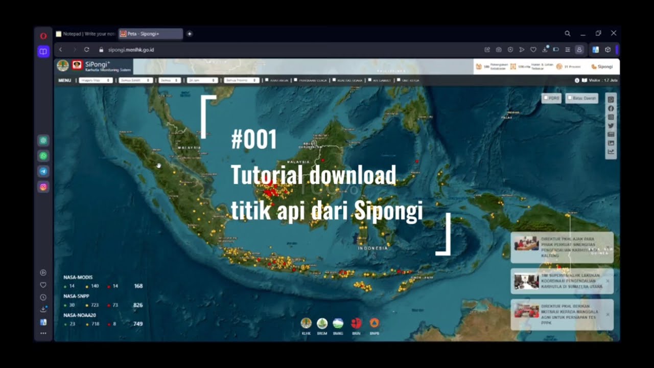 #001 Tutorial download titik api (hotspot) dari Sipongi - YouTube