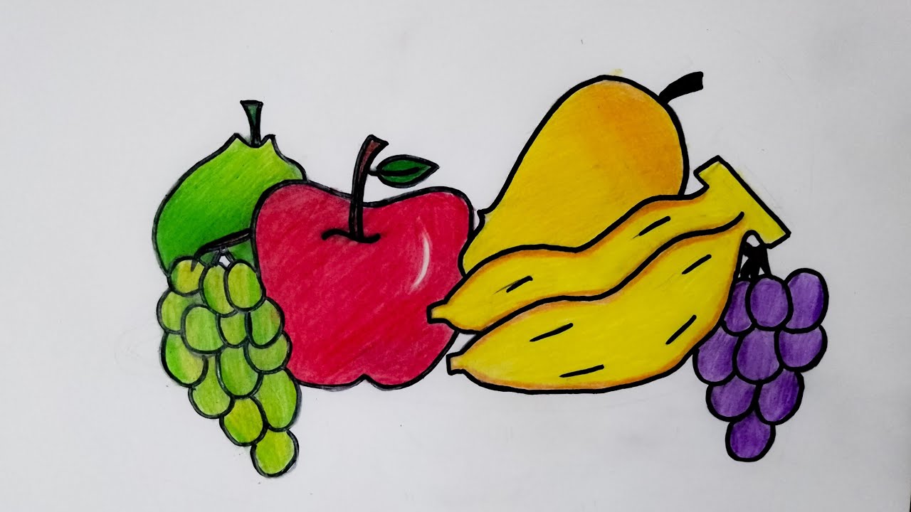 Fruits drawing easy step by step | fruits drawing easy - YouTube