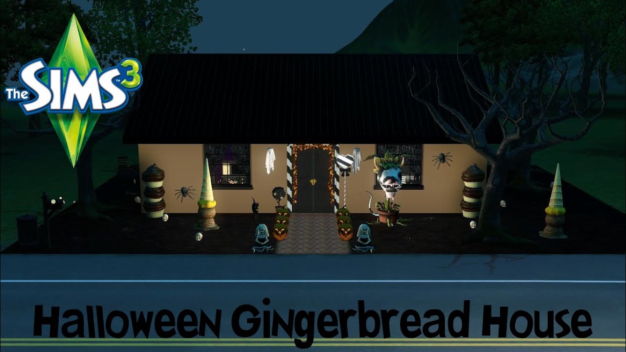 The Sims 3: Speedbuild: Halloween Gingerbread House - YouTube