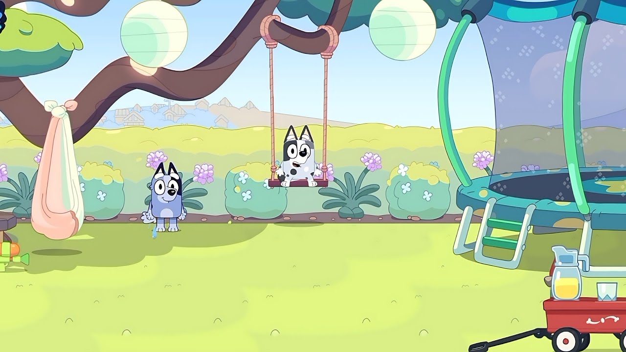 Bluey : Socks & Muffin's Wooden tree swing - YouTube