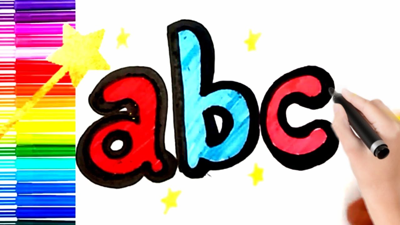 Menggambar dan Mewarnai Huruf ABC untuk Balita || Drawing and Painting ...