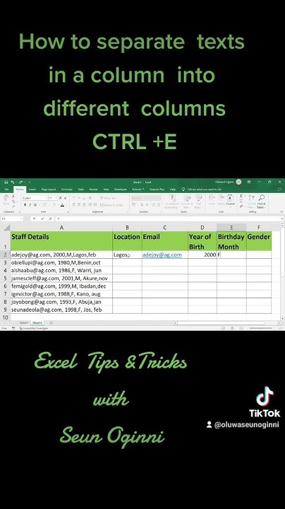 How to separate texts in a column into different column - YouTube