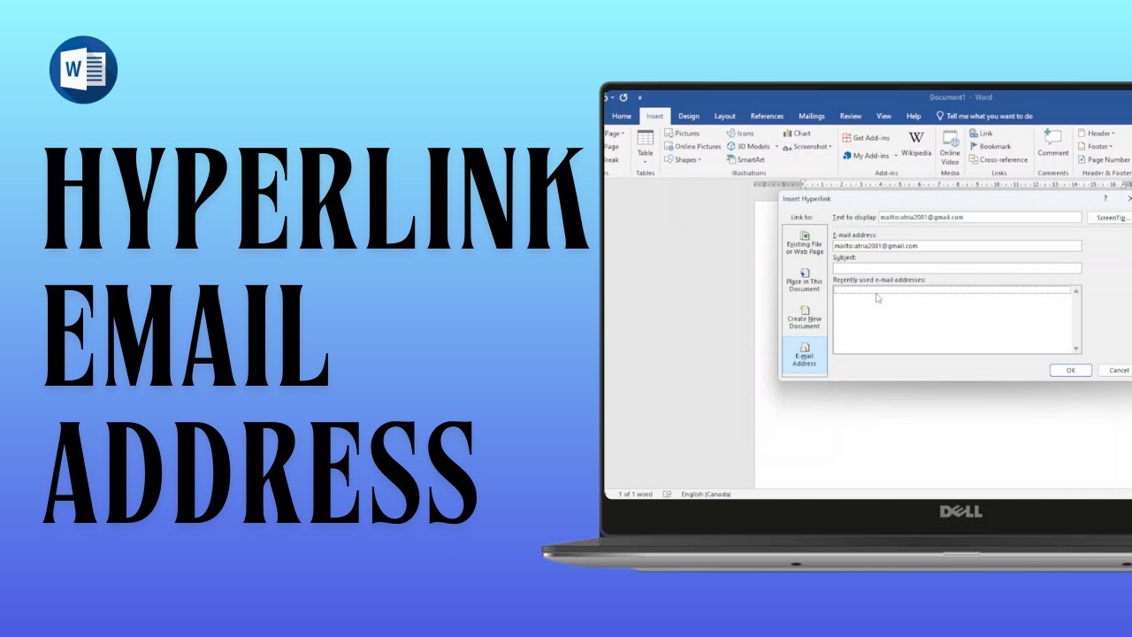 How to Hyperlink an Email Address at Once - YouTube