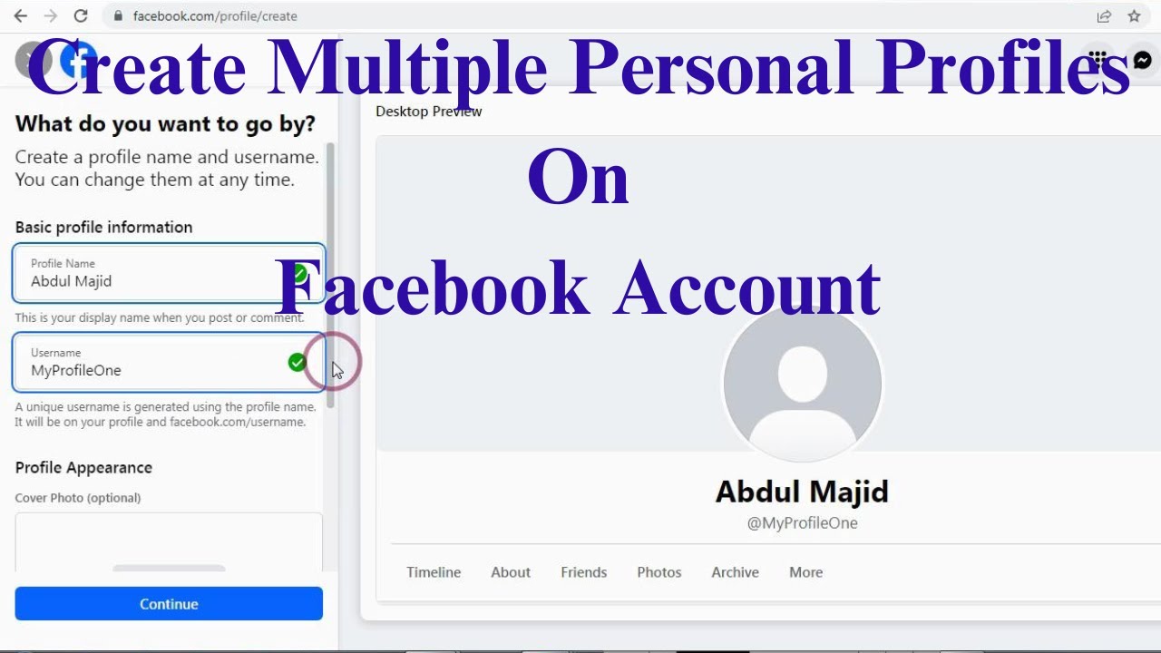 How To Create Multiple Personal Profiles On Facebook (2023) - YouTube