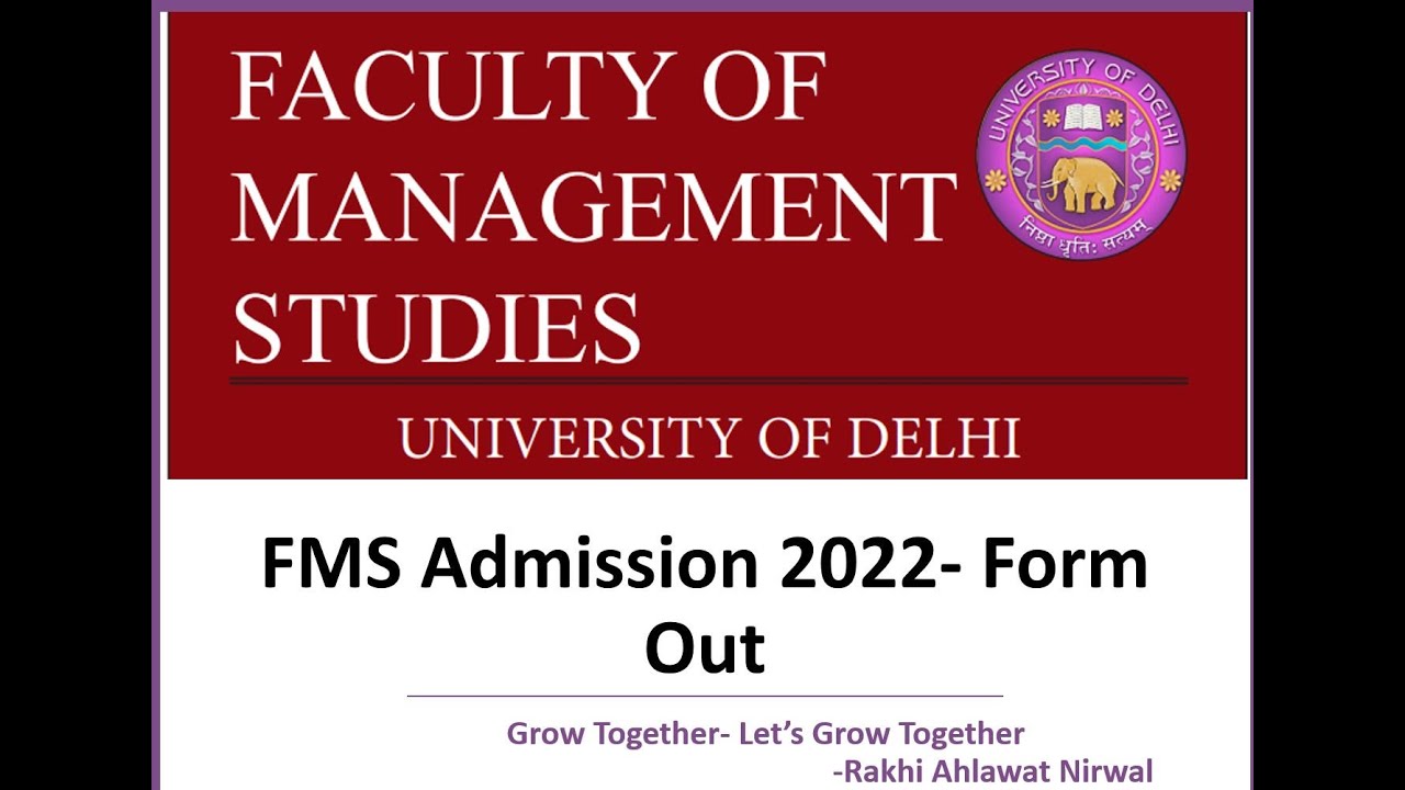 FMS-Delhi Form Out| FMS Admission 2022| Eligibility Criteria|Selection ...