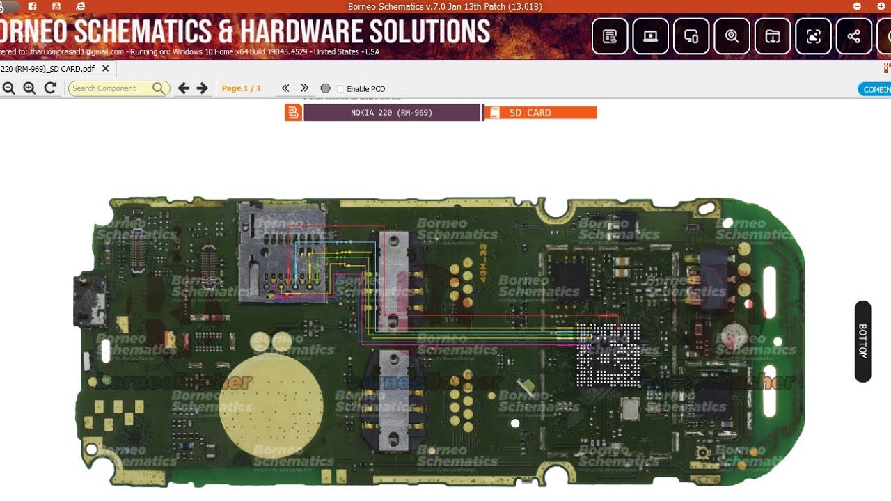Nokia 220 RM-969 sdcard line | Nokia 220 SD card diagram | Nokia 220 SD ...