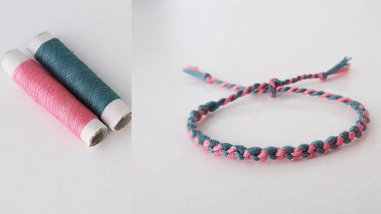 Easy Macrame Bracelet with Sewing Thread - YouTube