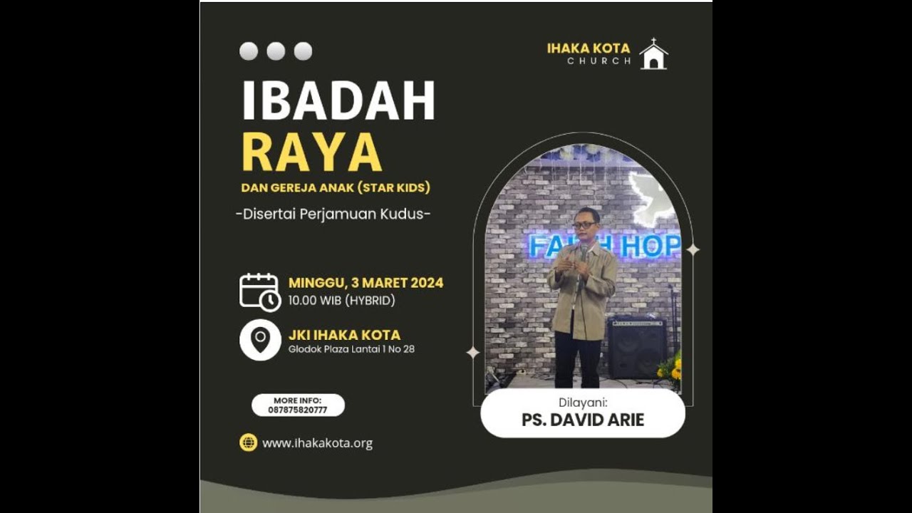 UNLIMITED LOVE - 3 Maret 2024 | Ps. David Arie | JKI IHAKA Kota - YouTube