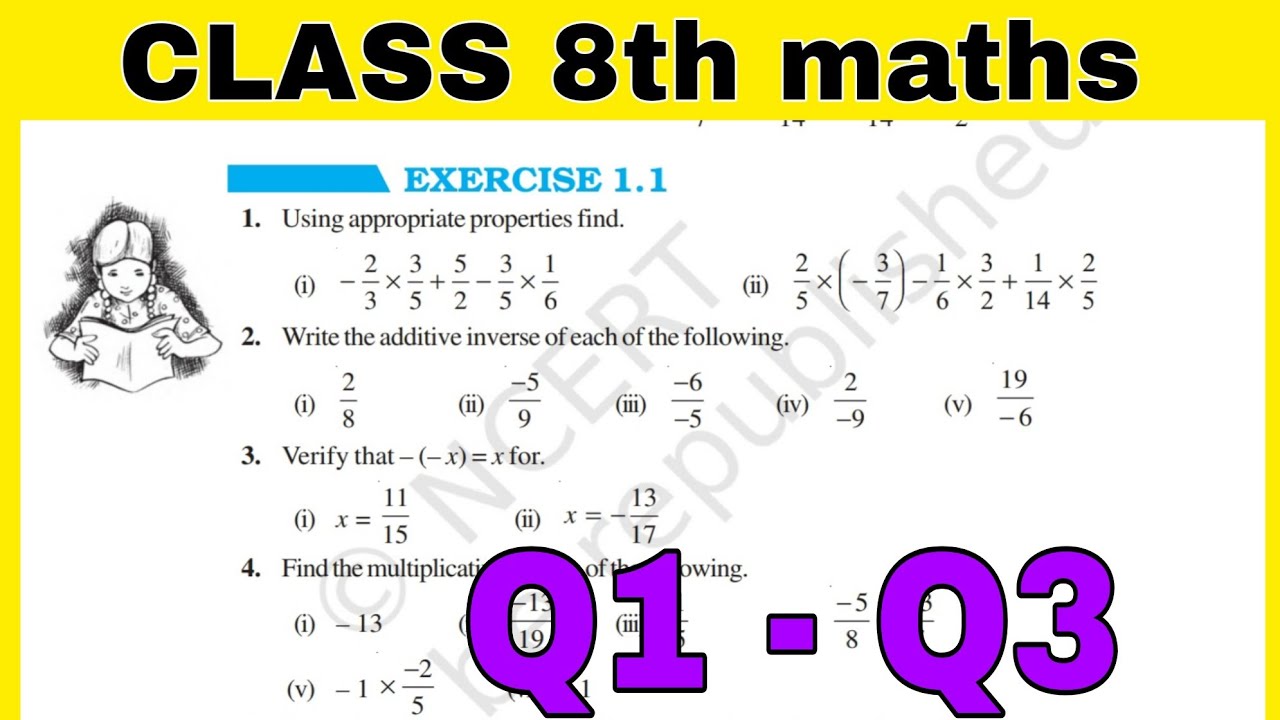 CLASS- 8TH MATHS CH-1 EXERCISE 1.1(Q1-Q3)/#ex1.1#class8th #maths - YouTube