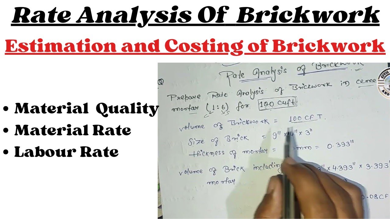 Rate analysis of Brickwork - 2024 || Brickwork करवाने मे कितना लेबर और ...