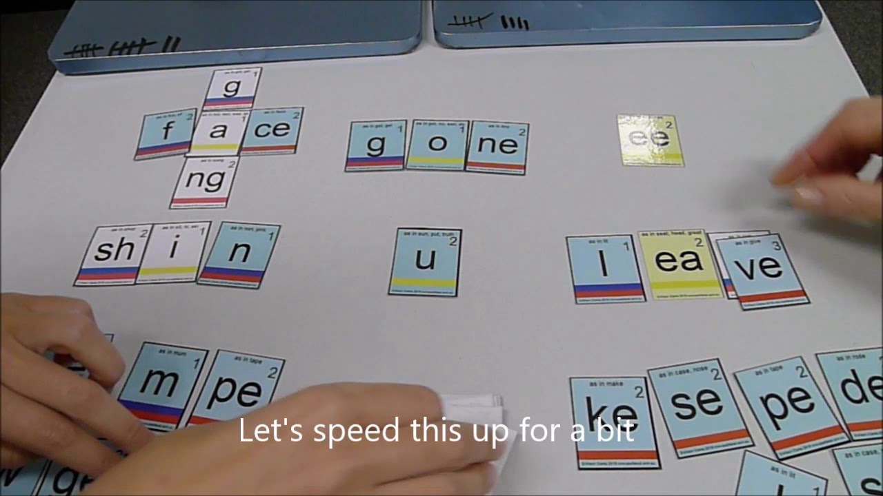 More complex wordbuilding card game - YouTube