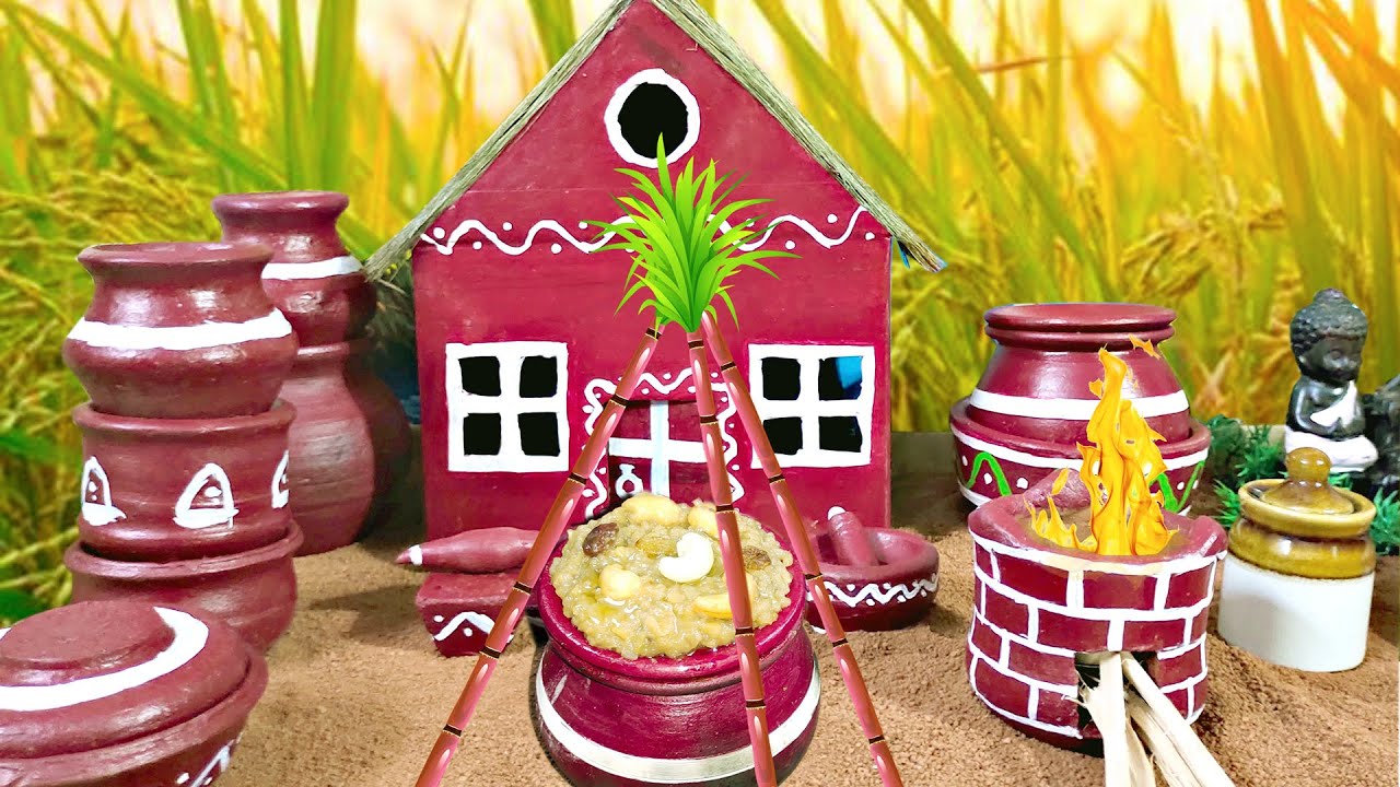 Miniature Cooking Sweet Pongal | Sakkarai Pongal in Tamil | Traditional ...