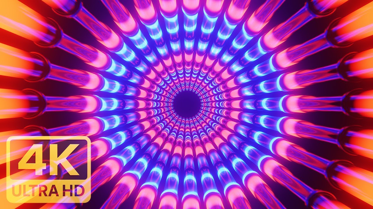 1 Hour Neon Tube Tunnel VJ Loop 🔮 4K Visuals | Seamless Ambient ...