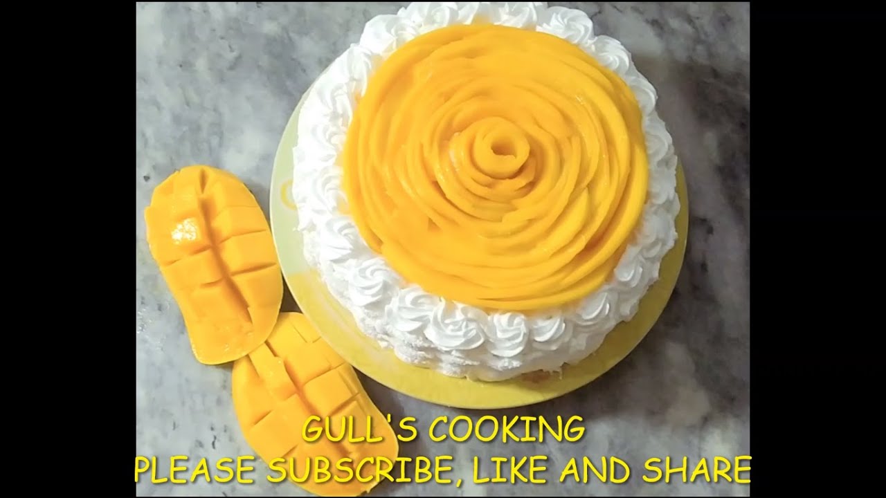Mango Cake Recipe | Rose Mango Cake | Flower Mango Cake | Gull's ...