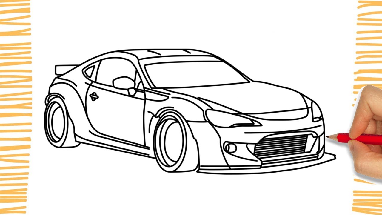 How To Draw a SUBARU BRZ I Easy - YouTube