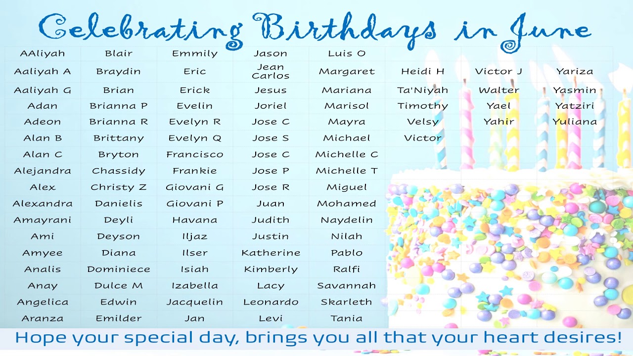 June Birthdays - YouTube