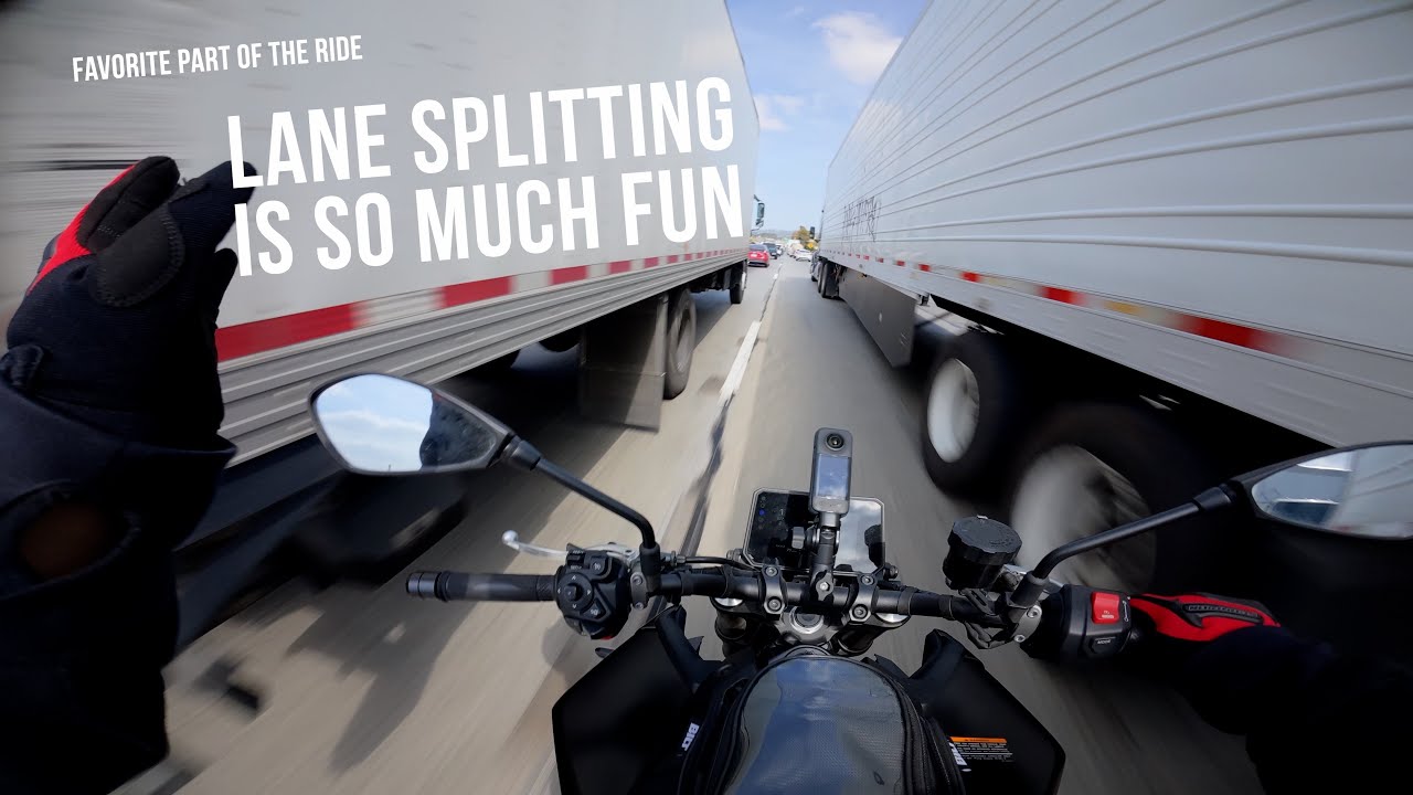 Lane splitting on a motorcycle - YouTube