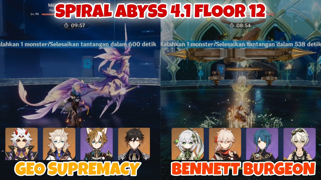 Geo Supremacy Ft Burgeon 4.1 Spiral Abyss Floor 12 - Genshin Impact ...