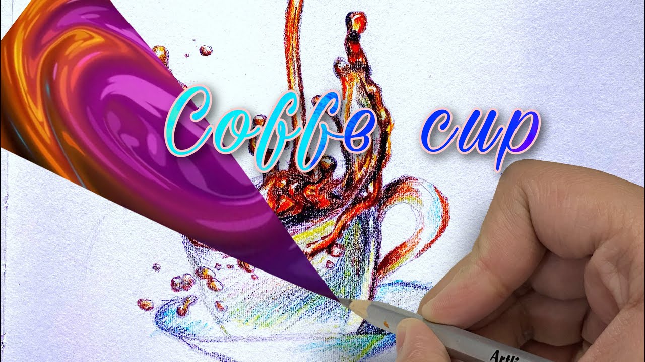 How to draw a realistic coffee spill ☕️☕️ - YouTube