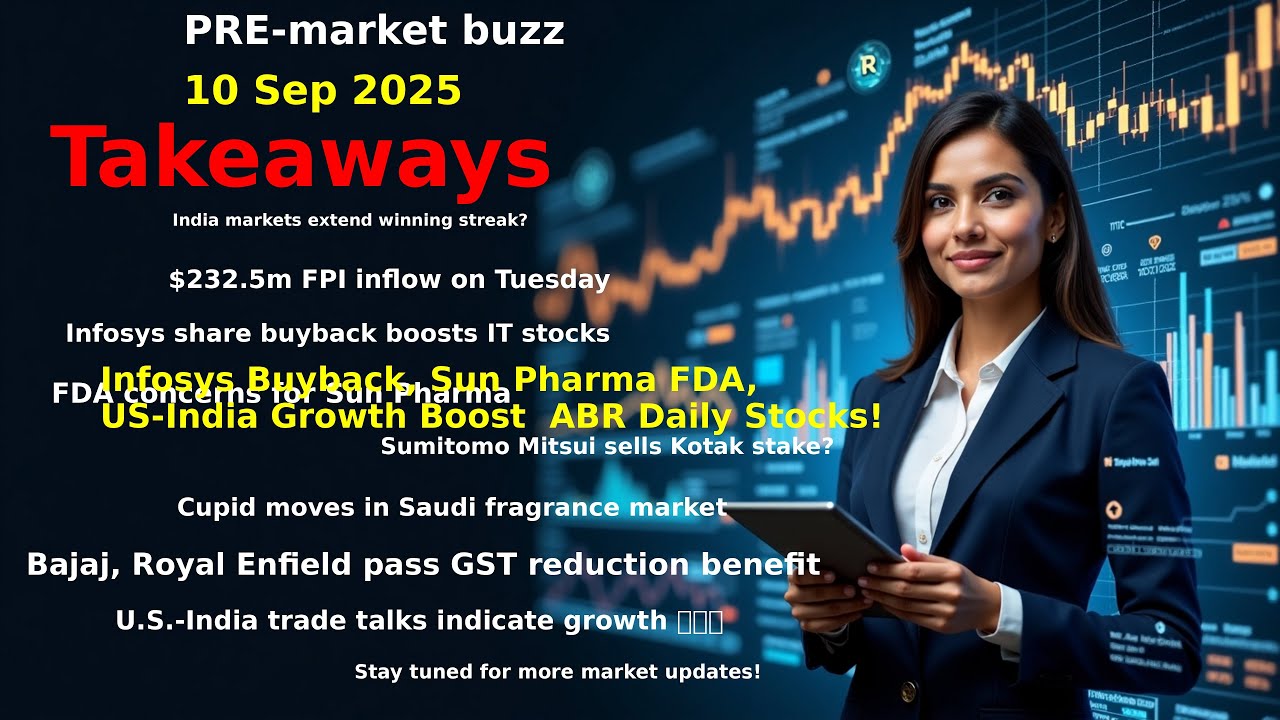🔥Infosys Buyback, Sun Pharma FDA, US-India Growth Boost 🚀ABR Daily ...