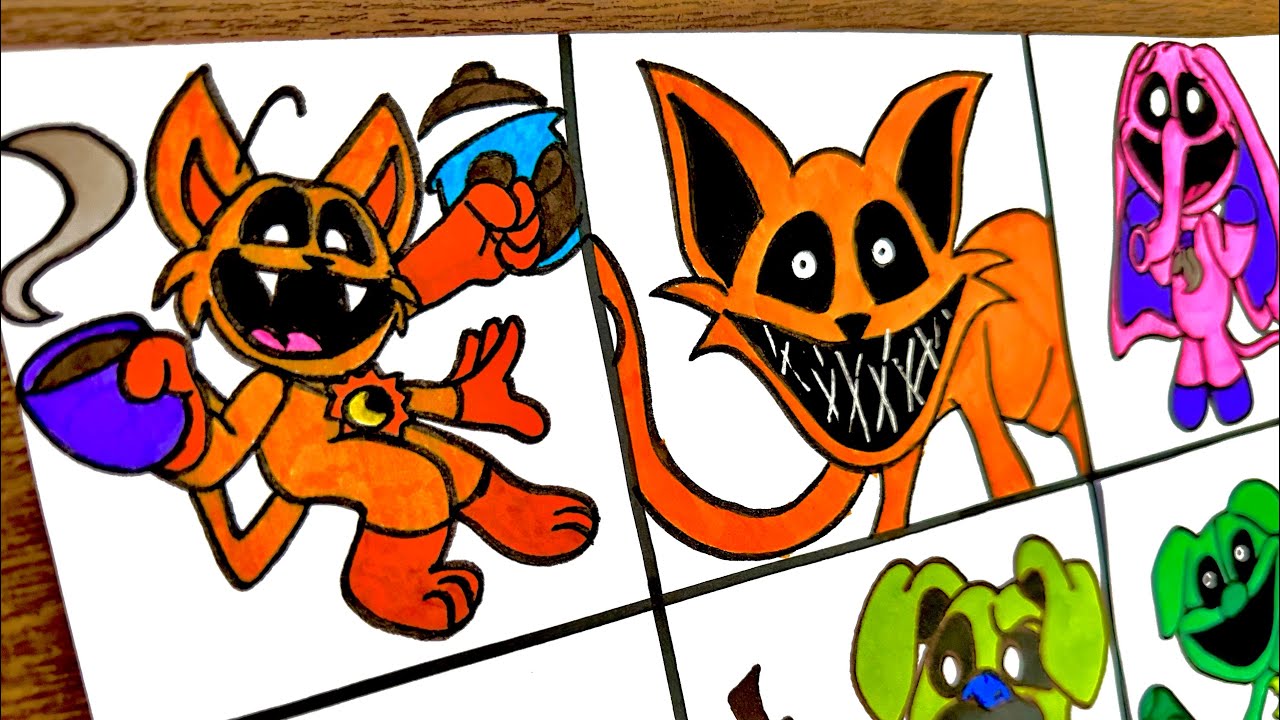 Drawing Frowning Critters Cartoon Vs Realistic | Poppy Playtime Chapter ...